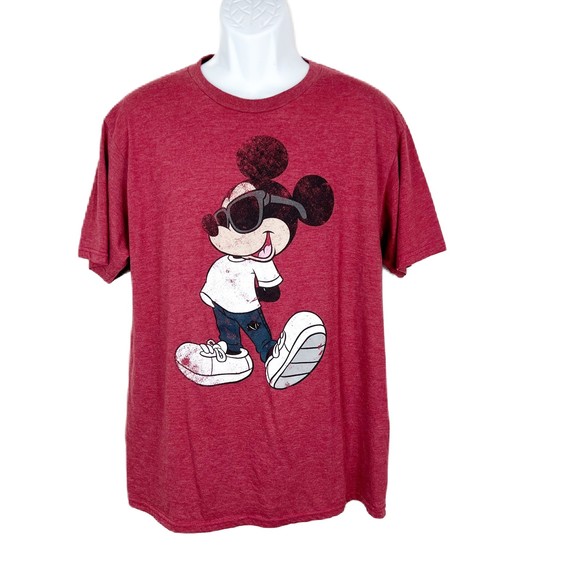 Disney | Shirts | Disney Shirt Men Extra Large Red Cool Mickey Mouse ...